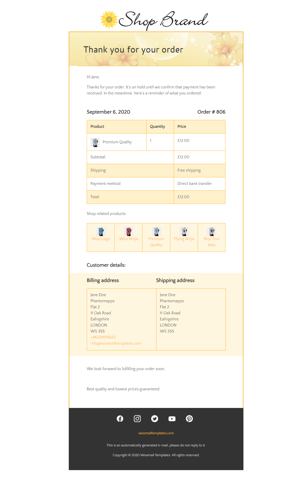 Flower Power – WooMail Templates
